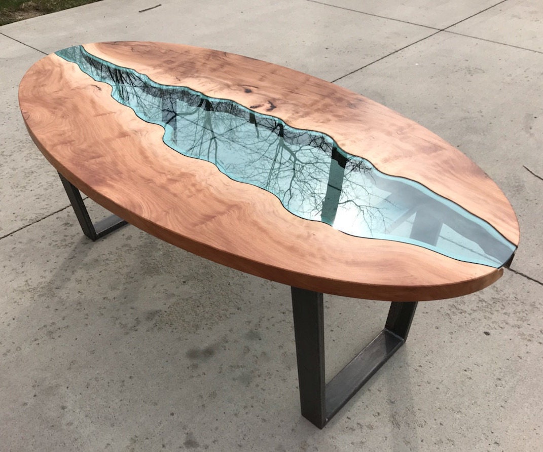 Sycamore River Glass Dining Table - Etsy