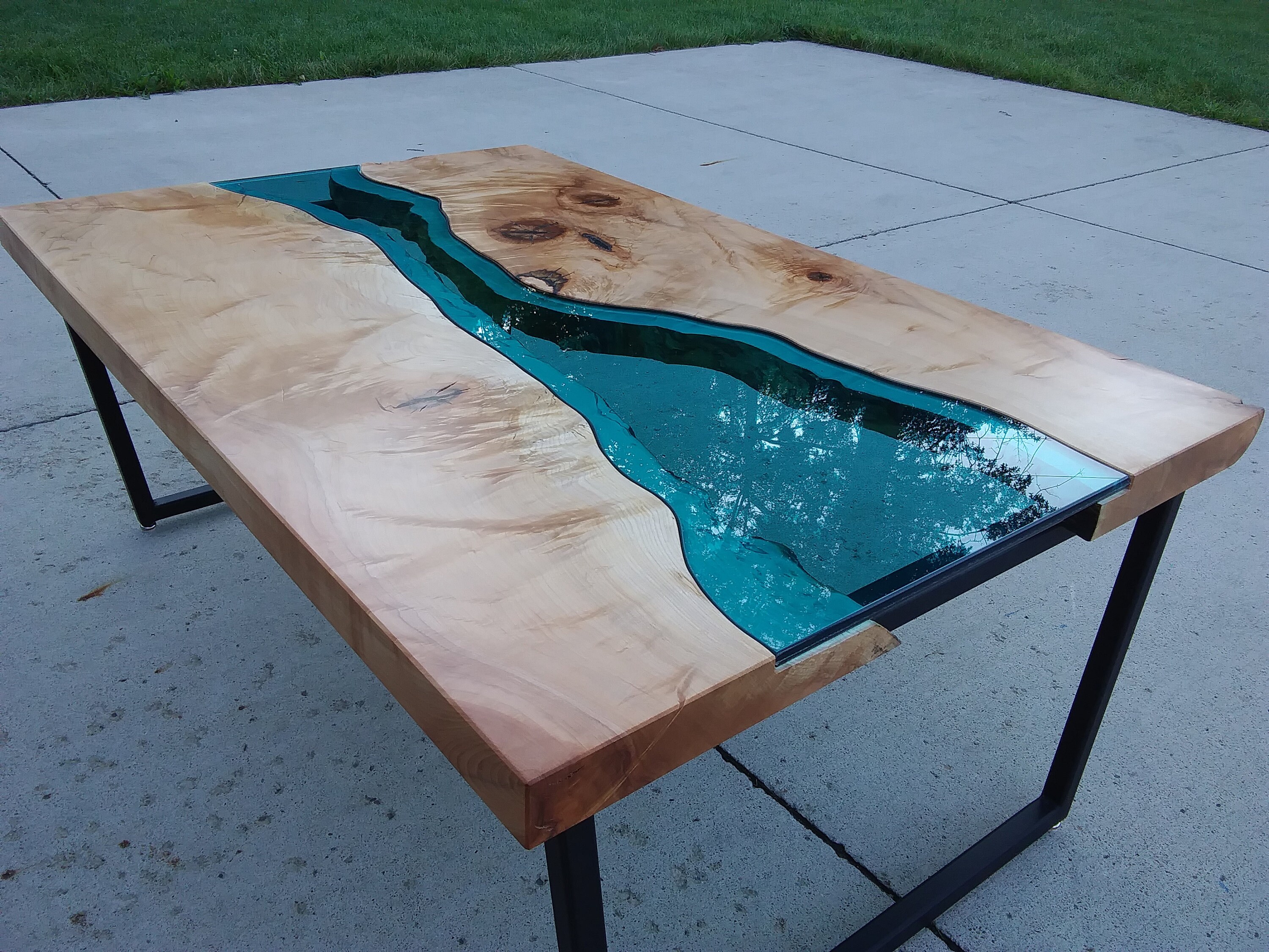 Maple River Glass Coffee Table With 1/2 Glass - Etsy