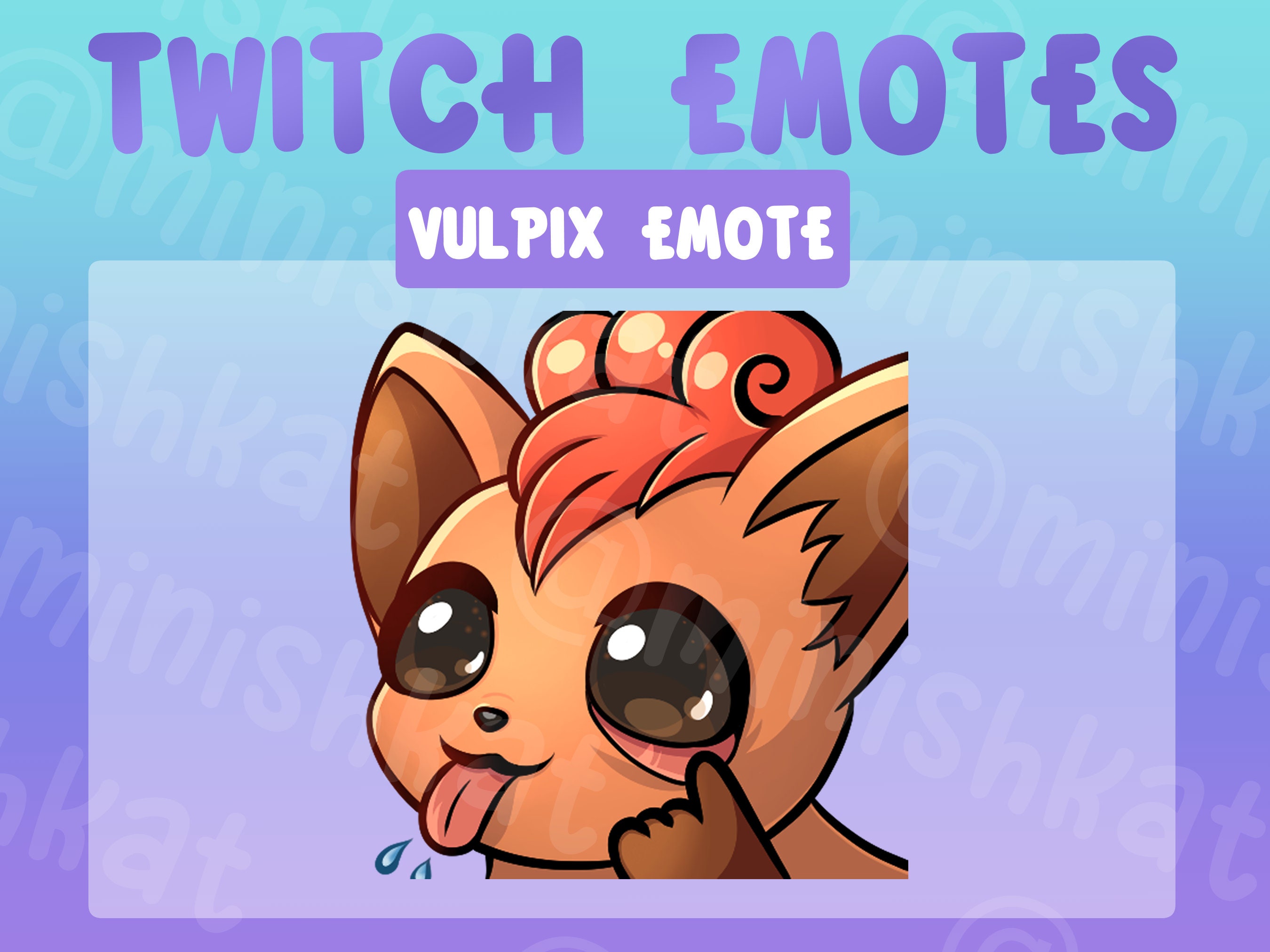 Vulpix Emote Pokemon Emote for Twitch and Discord Pre-made Emotes ...