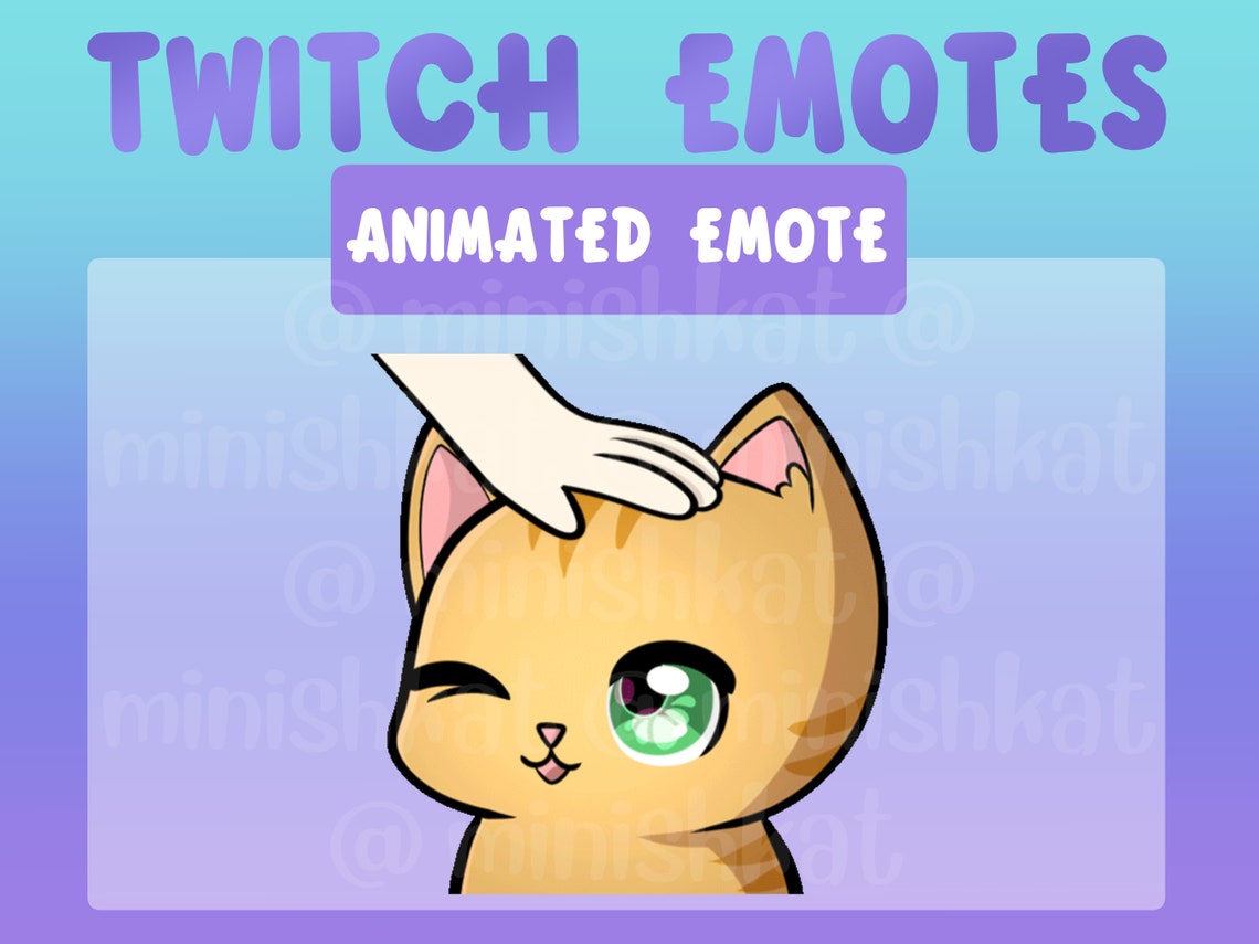 ANIMATED Orange Cat Twitch Emote | Head Pat Emote | Pet the Emote | Pre ...