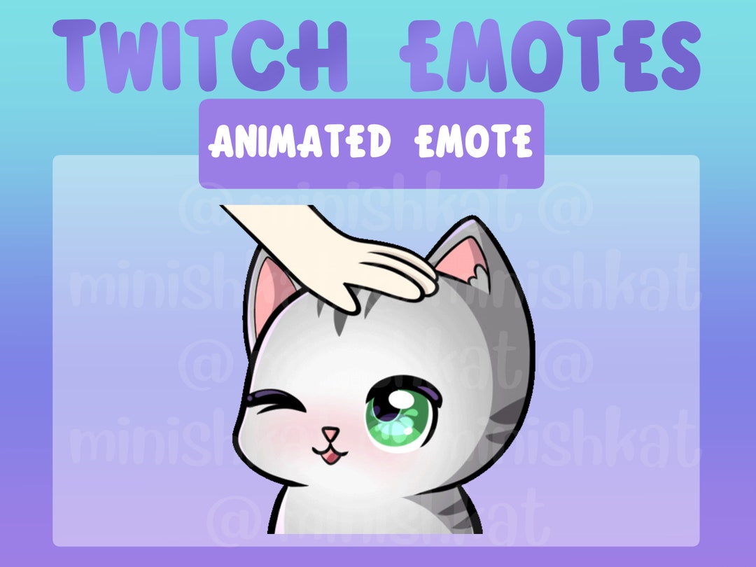 ANIMATED Grey Cat Twitch Emote | Head Pat Emote | Pet the Emote | Pre ...