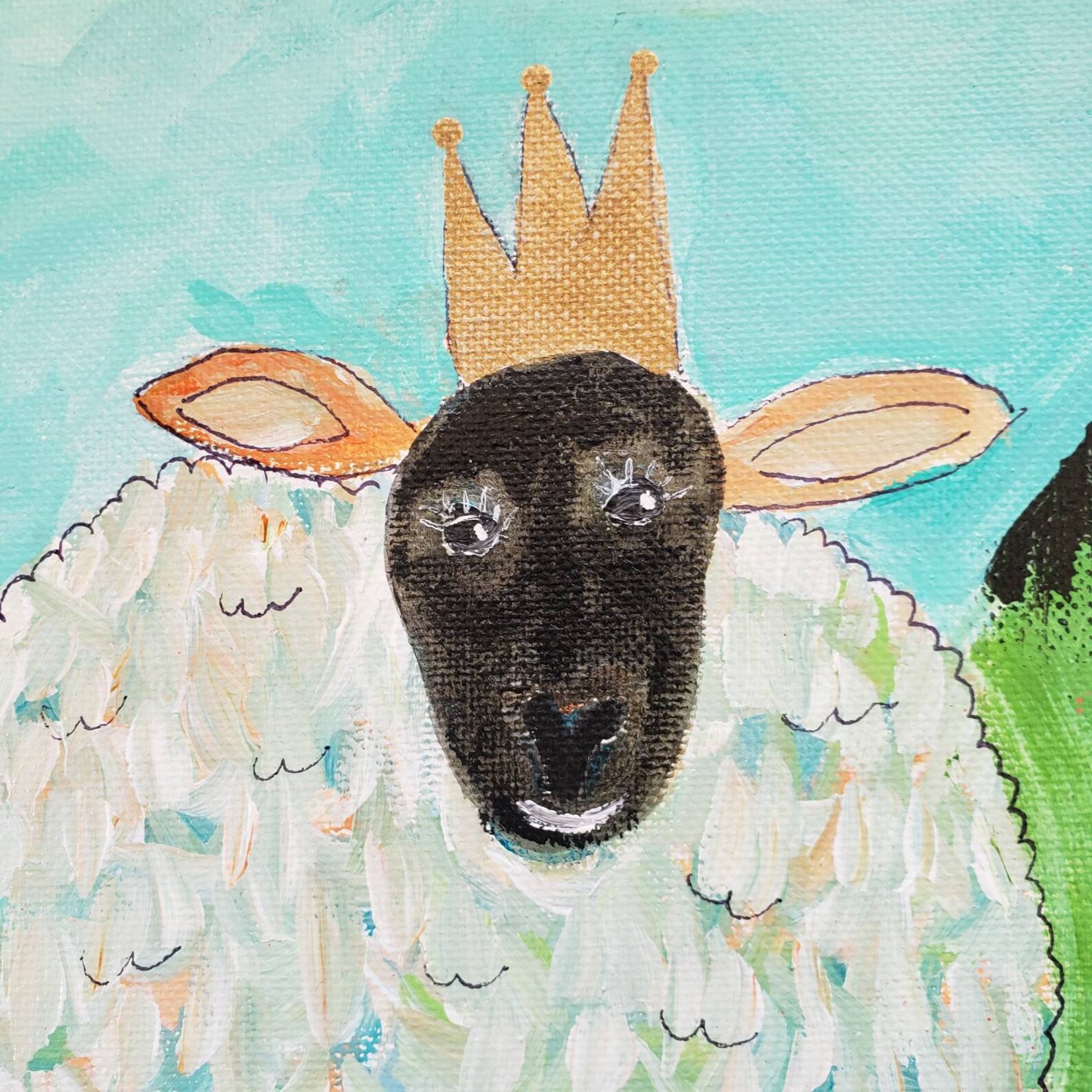 Original Acrylic Painting Sassy Sheep 9x12 Farm - Etsy