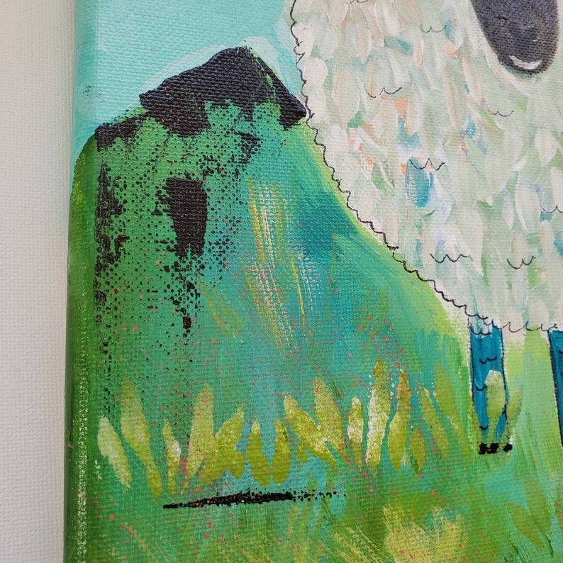 Original Acrylic Painting Sassy Sheep 9x12 Farm - Etsy