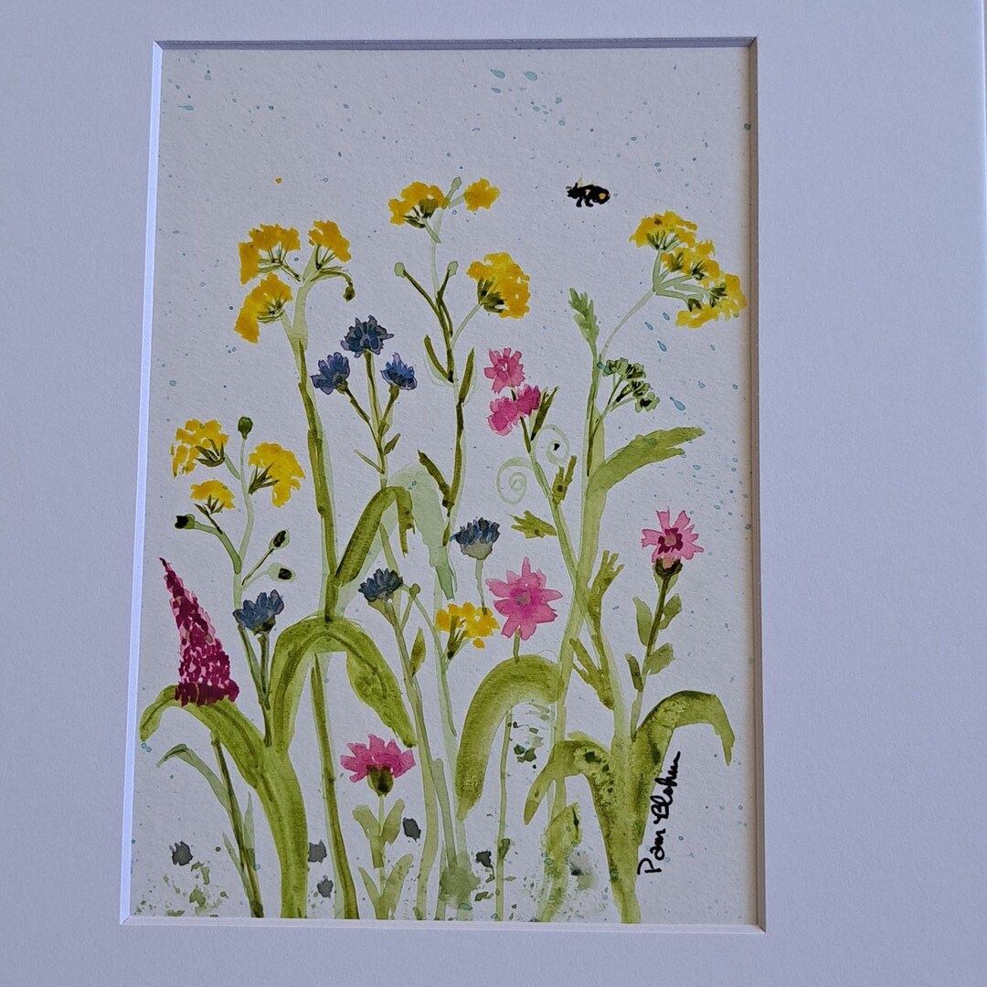 Watercolor and Ink the Pollen Hunter Original Painting white Matted to ...