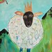 Original Acrylic Painting Sassy Sheep 9x12 Farm Animal Artwork-nursery ...