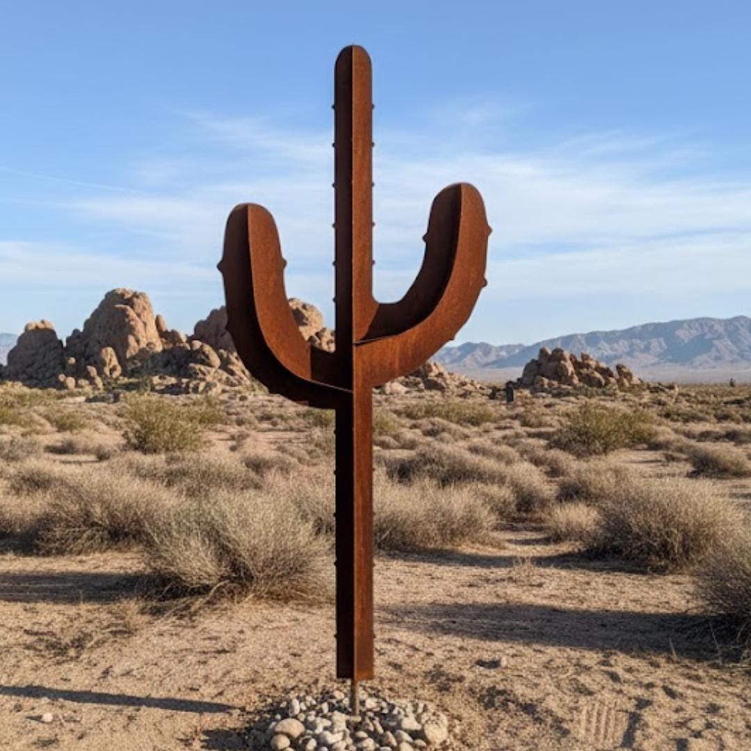 Rust-colored Cactus Figurine, a Symbol of Good Luck, Garden Decoration ...