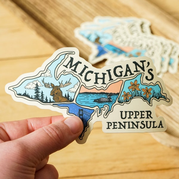 Upper Peninsula of Michigan Sticker - Etsy