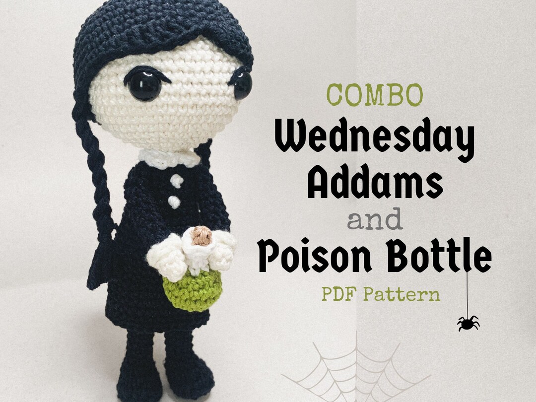 Combo Scary - Wednesday Addams and Poison Bottle Amigurumi PDF Pattern ...