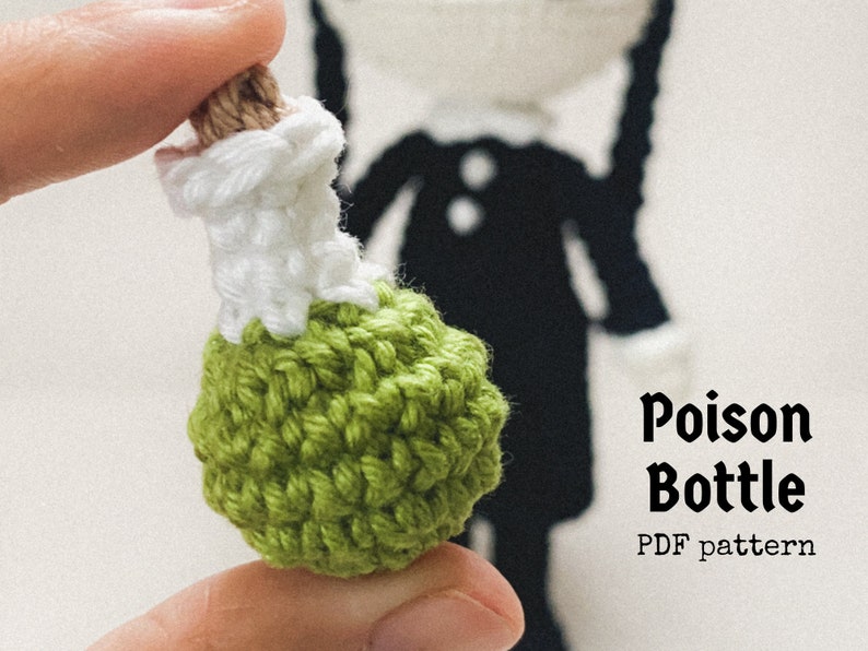 Combo Scary Wednesday Addams and Poison Bottle Amigurumi PDF - Etsy