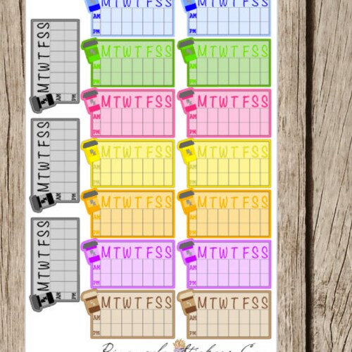 Medicine Tracker Planner Stickers Weekly Meds Reminder | Etsy