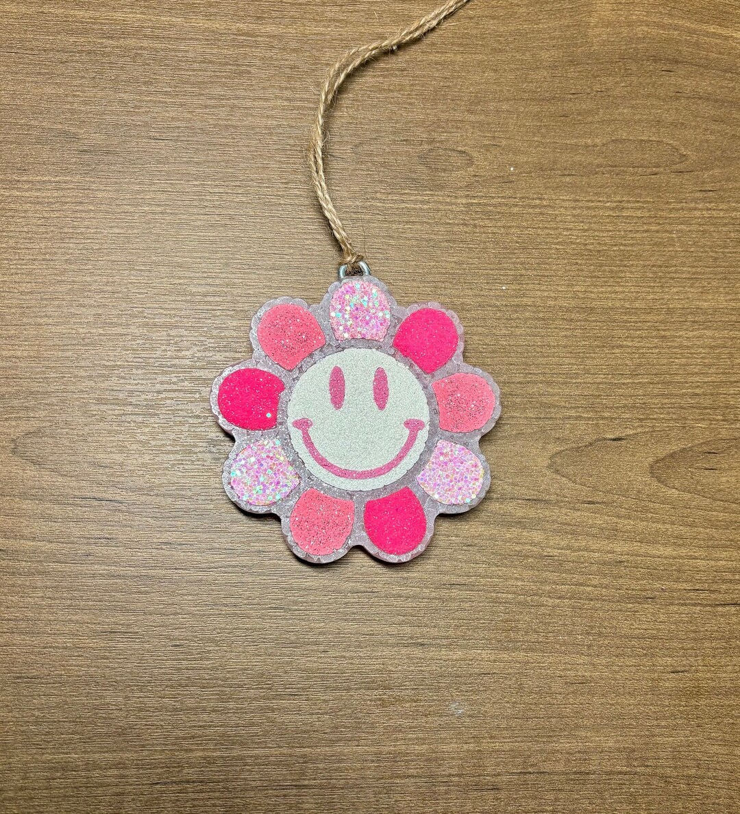 Smiley Daisy Freshie Smiley Face Pink Car Freshie Car Air Freshener Aroma Bead Fragrant Car
