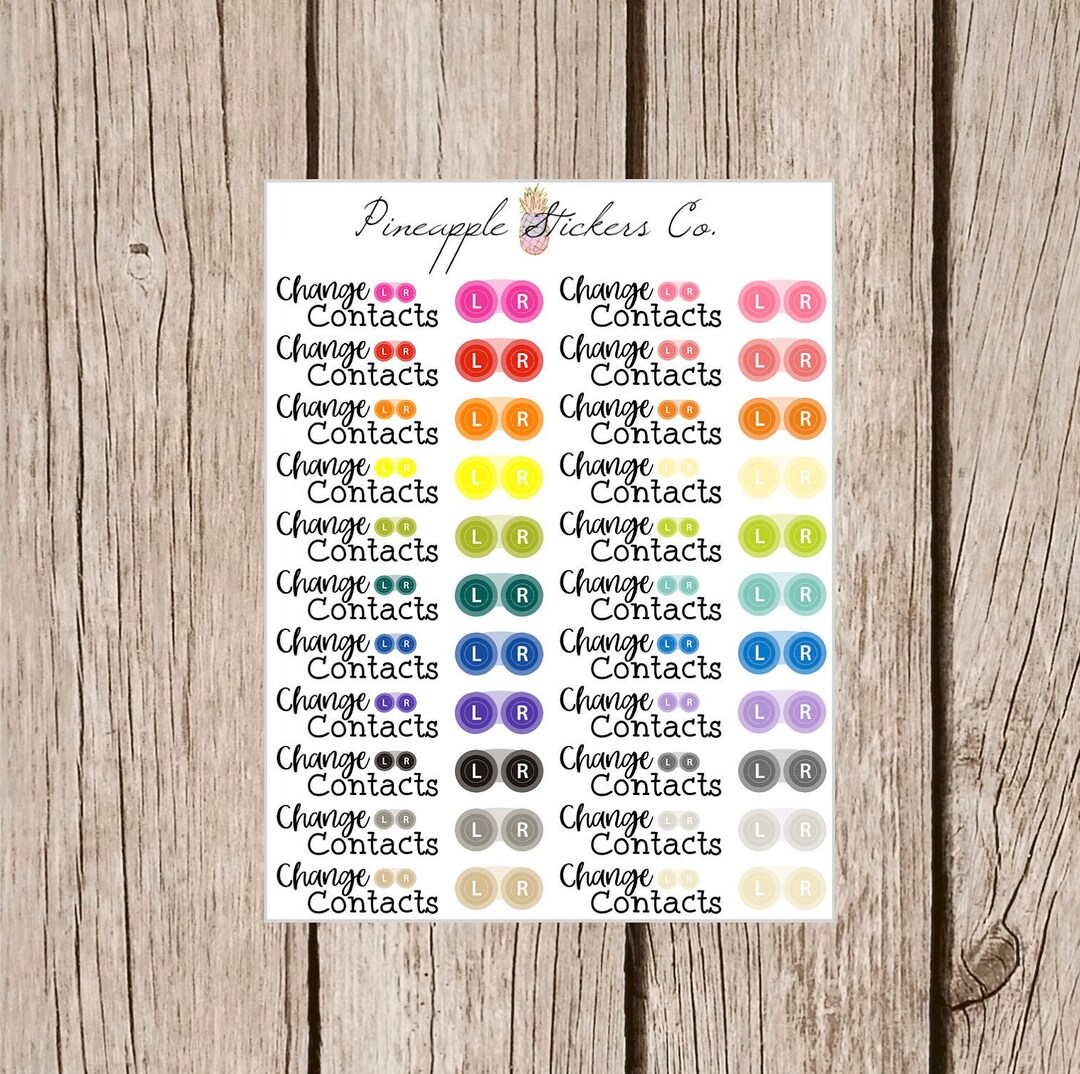 Contact Stickers Change Contacts Planner Stickers - Etsy