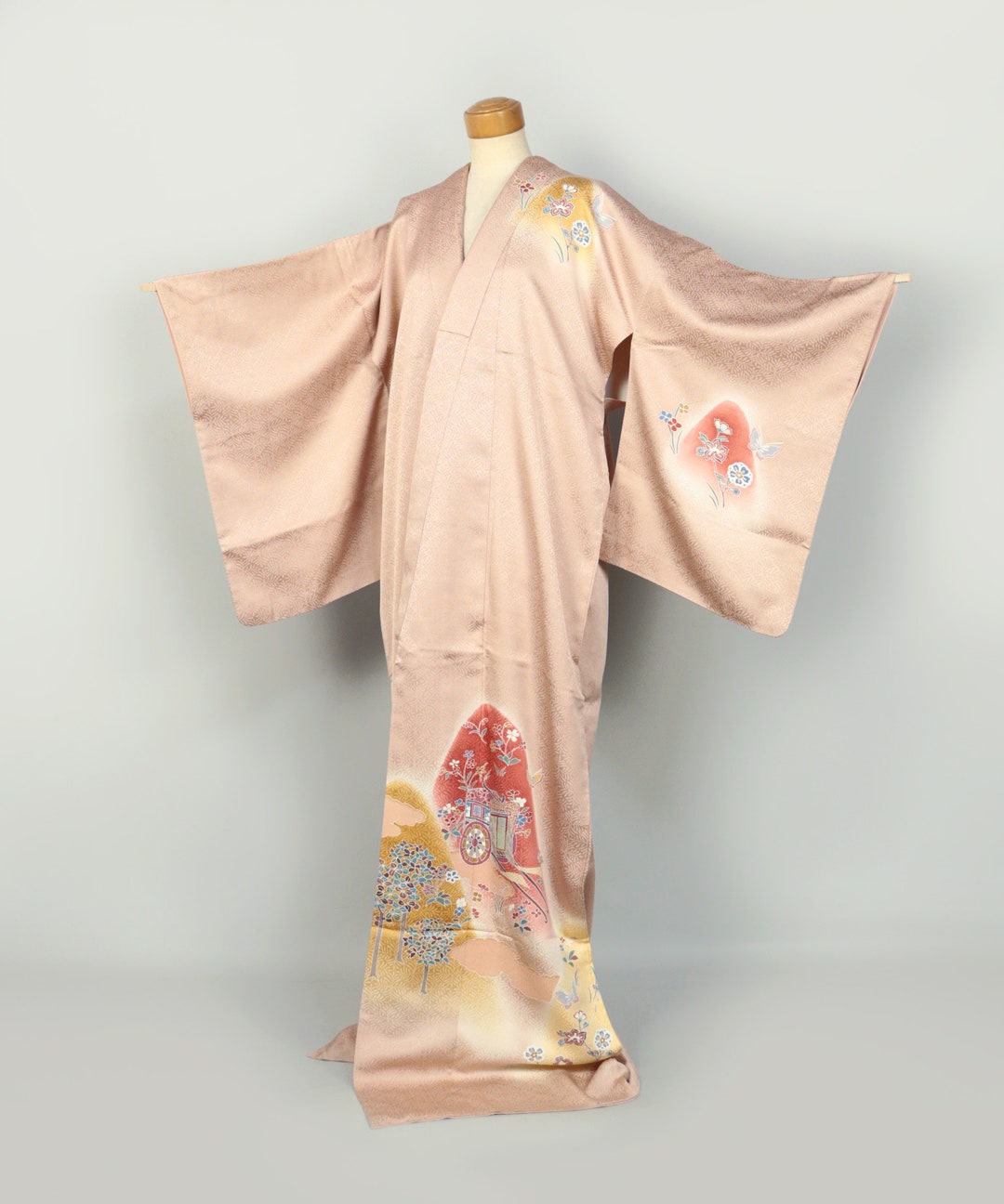 Kimono / Japanese Elegant "toyama Bokashi" Tsukesage Kimono Vintage / Dress / Robe / Fabric ...