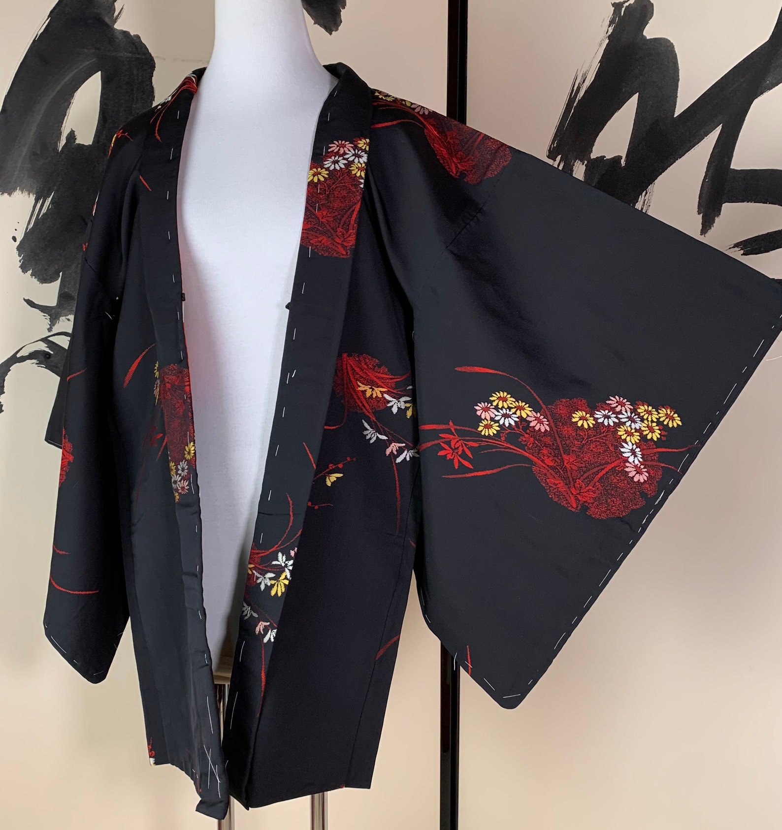 Japanese A122501 Antique Omeshi Haori Kimono | Etsy