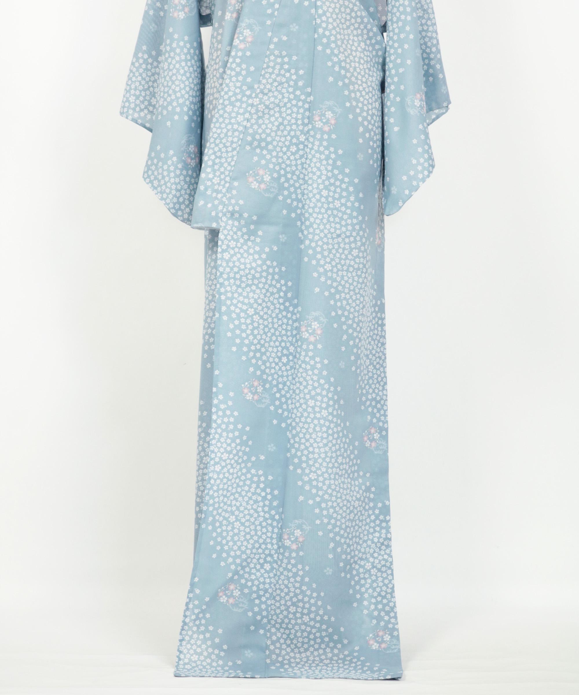 Kimono / Vintage Summer Komon Kimono With Sakura Pattern, Polyester Ro ...
