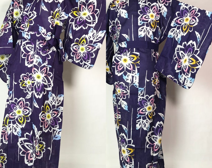 Japanese A082802 Cute Cotton Easy to Wear Yukata - Etsy