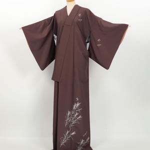 Kimono / Japanese Washable Brown Kimono With Dragonfly Pattern ...