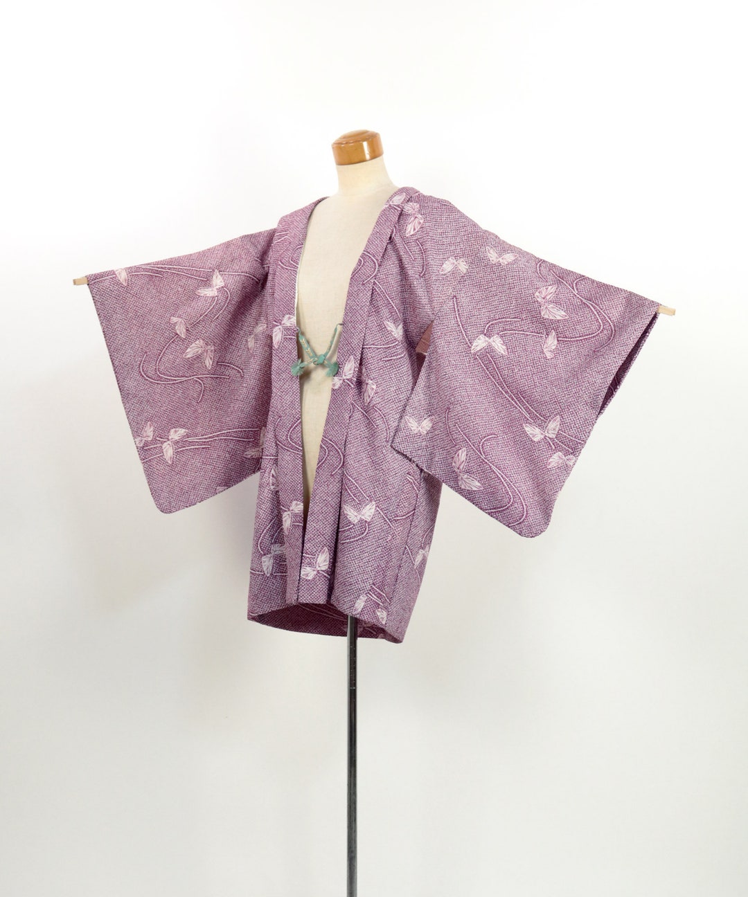 Kimono / Vintage Silk Haori With Shibori Butterfly and Kanoko Patterns ...