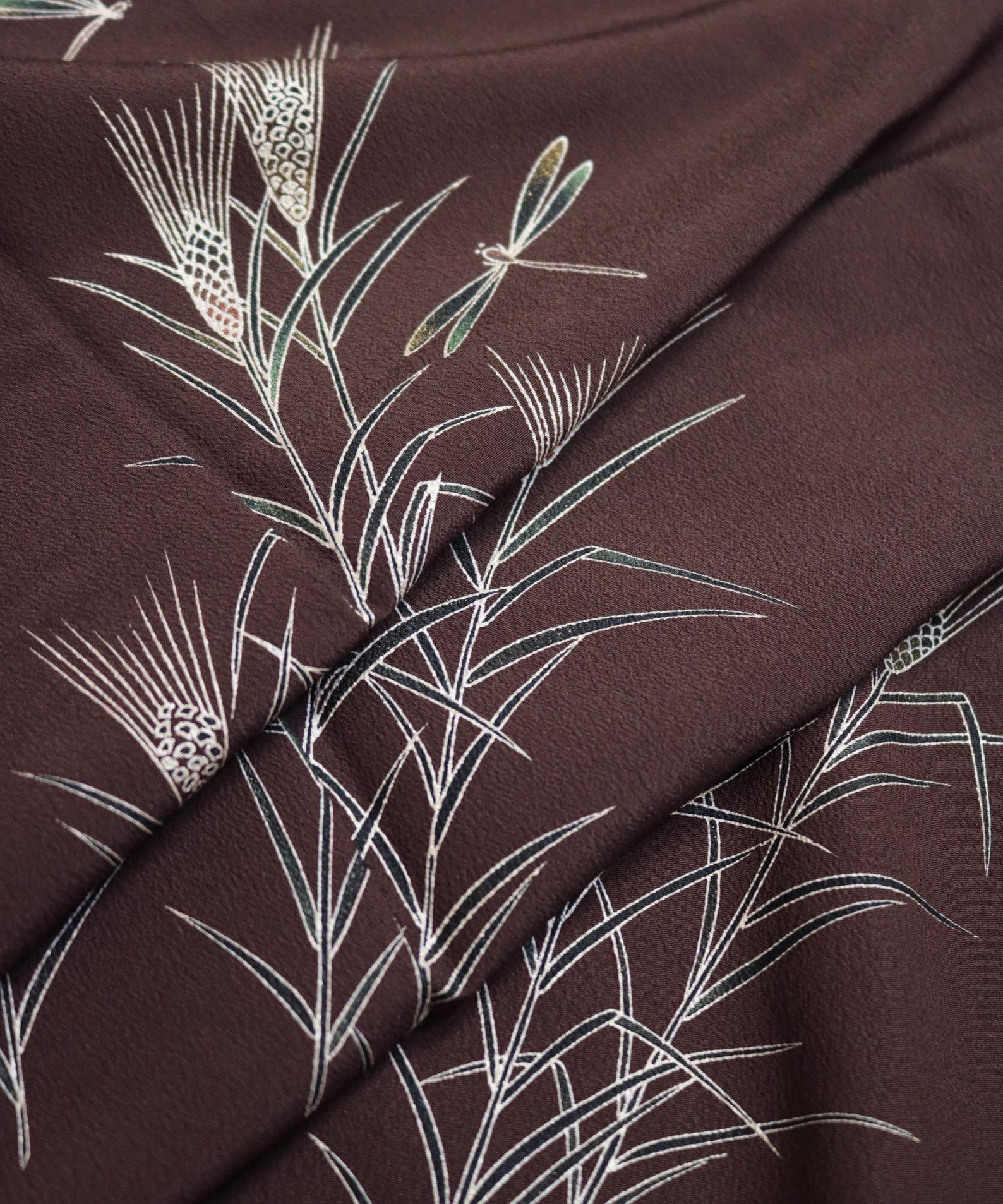 Kimono / Japanese Washable Brown Kimono With Dragonfly Pattern ...