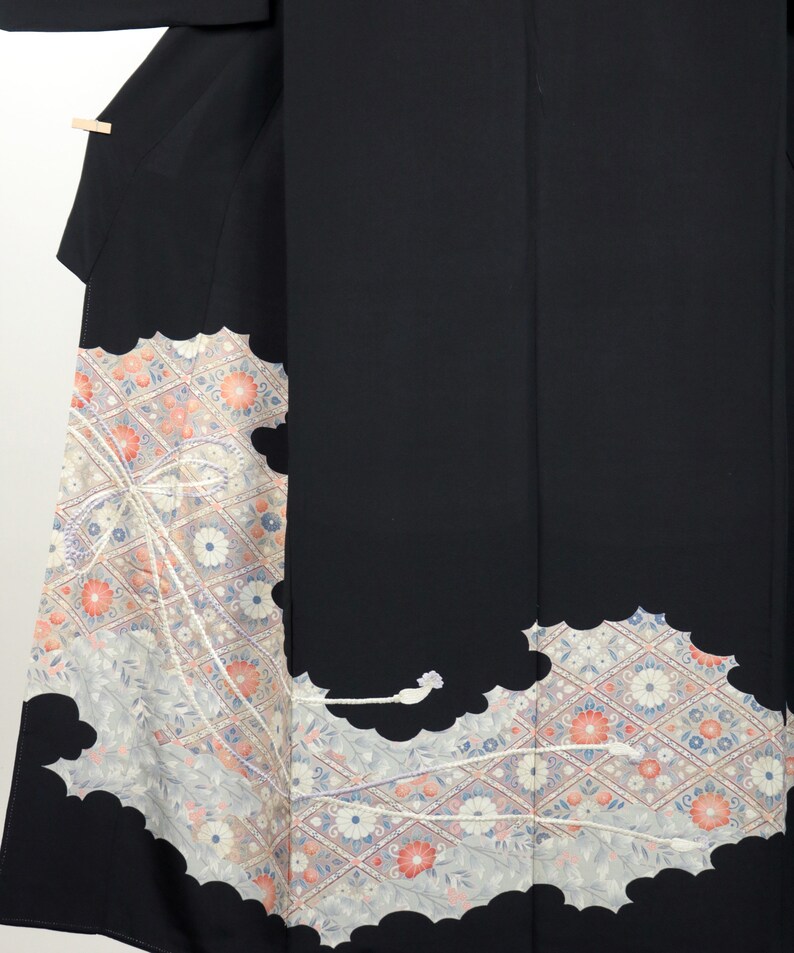 Kimono / Japanese Kuro Tomesode Yuzen-artist / Vintage / Dress / Robe ...