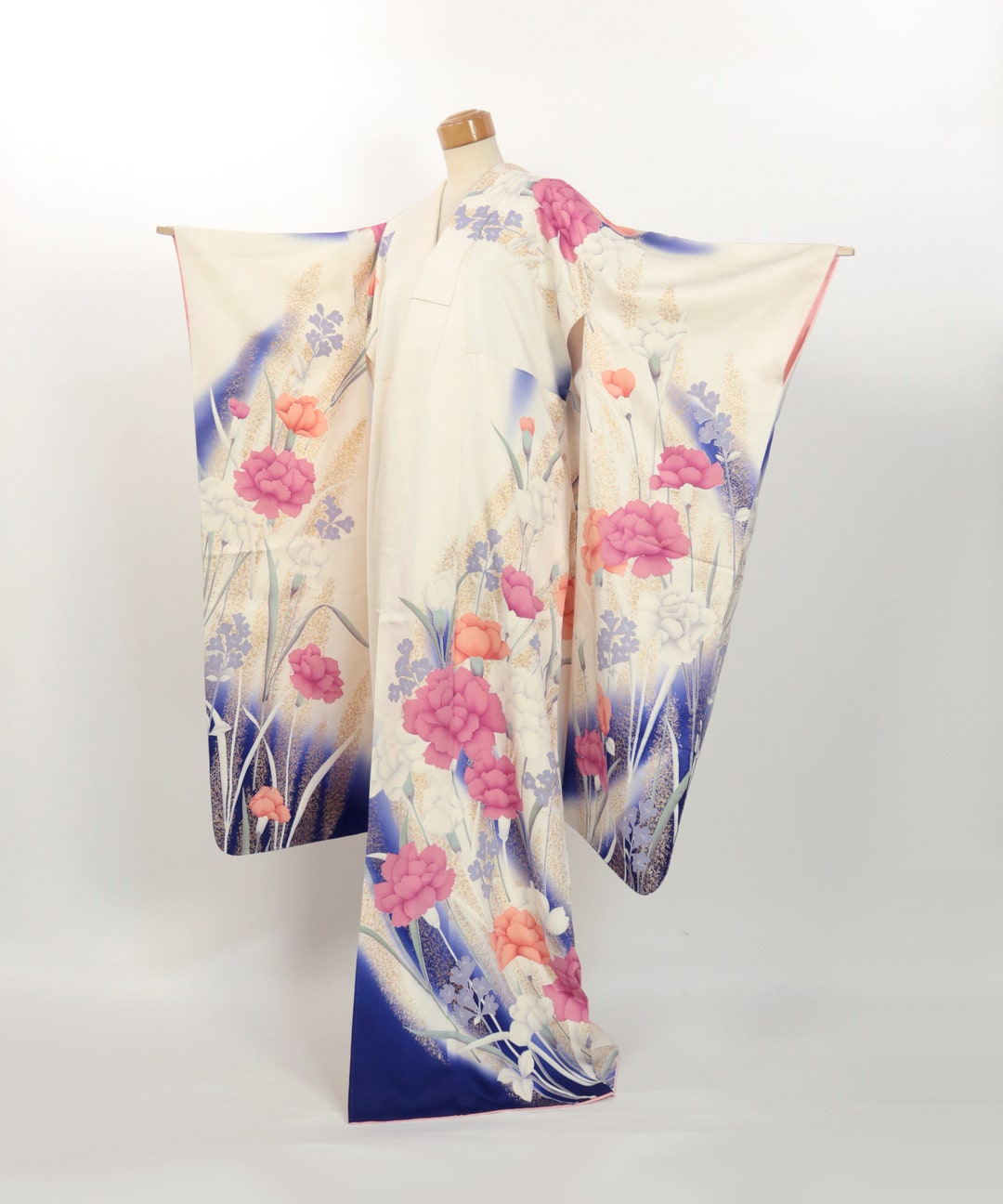 Kimono / Very Beautiful Kyo Yuzen Furisode Vintage Made in Japan / Dress / Robe / 241071 - Etsy