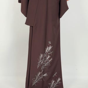 Kimono / Japanese Washable Brown Kimono With Dragonfly Pattern ...