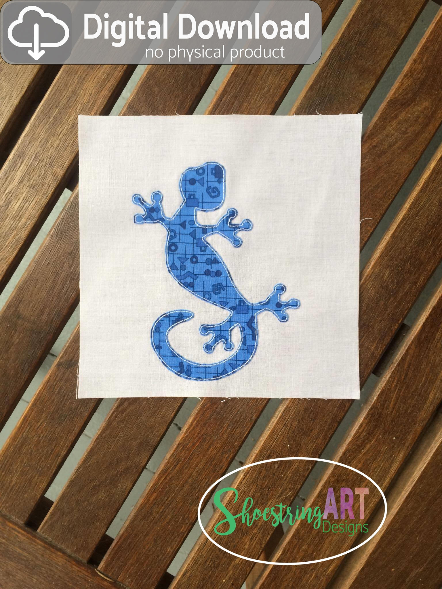 Gecko Applique Design - Lizard - Gecko - Salamander Machine Embroidery ...