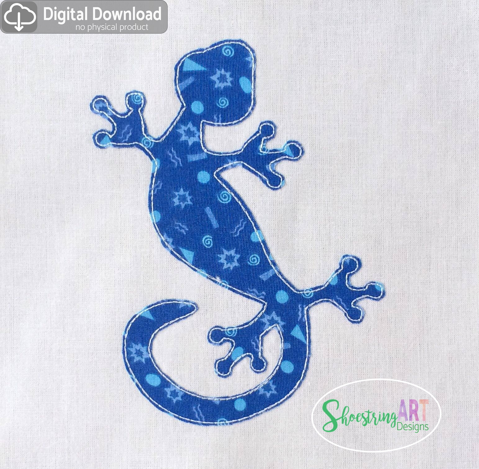 Gecko Applique Design - Lizard - Gecko - Salamander Machine Embroidery ...