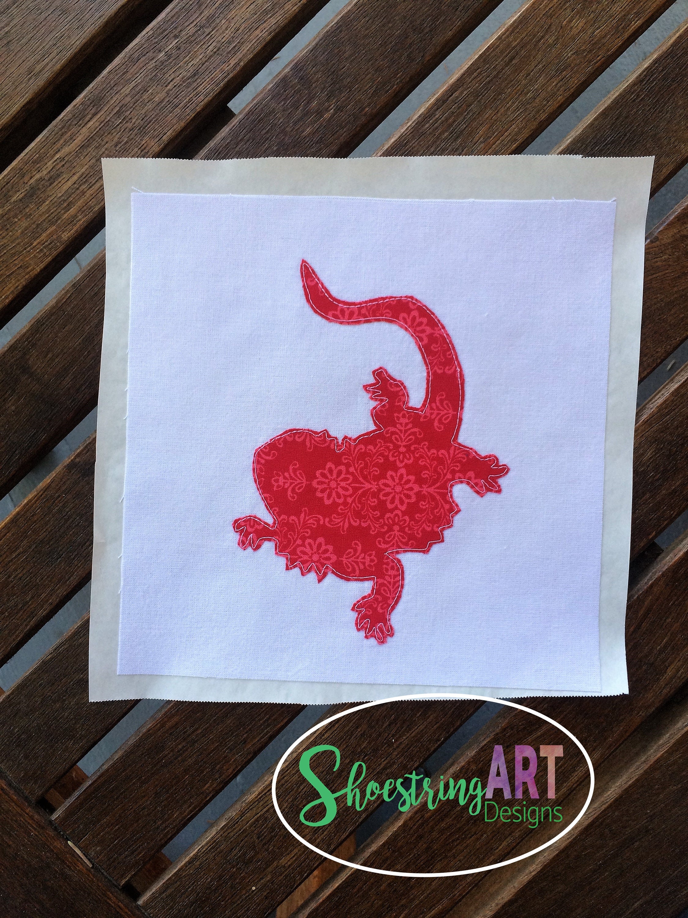 Bearded Dragon Applique Design, Lizard, Lizard Machine Embroidery ...