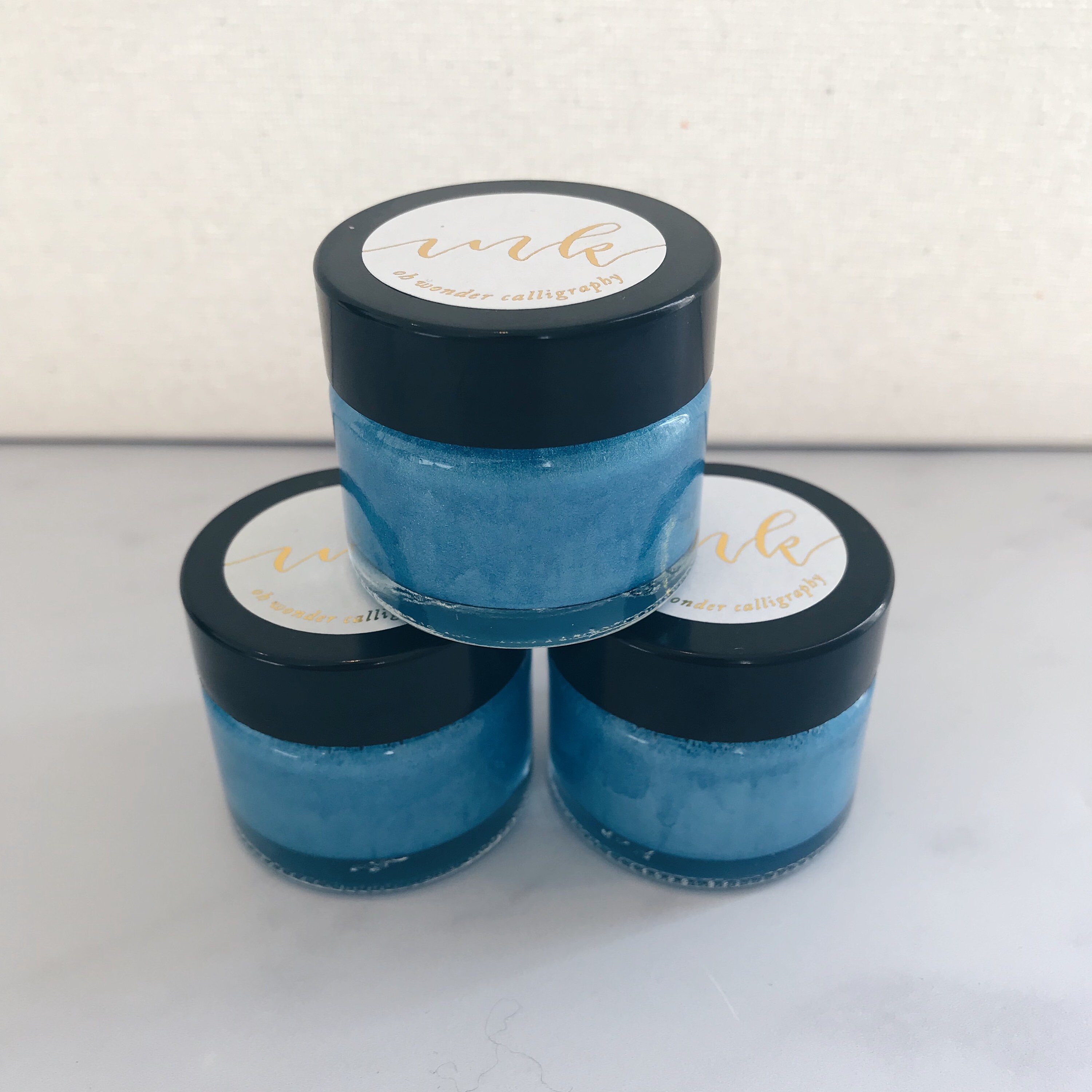 Metallic Blue Calligraphy Ink Calligraphy Kit Handmade | Etsy