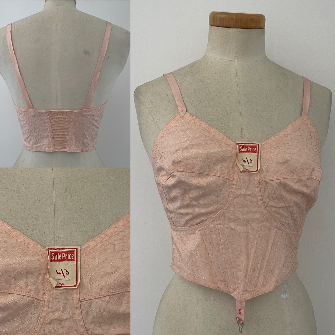 Vintage 1940s Bra Waist Trainer Corset Foundation Garment Reinforced ...