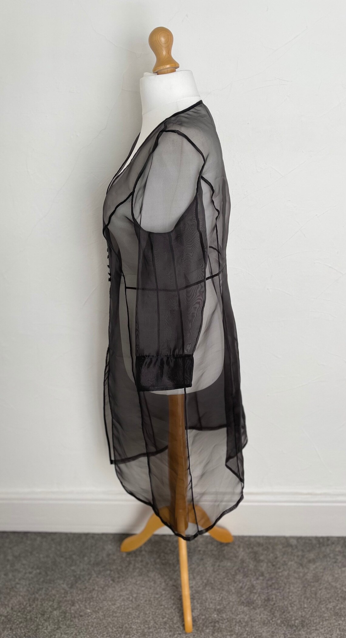 Delicious 1950s Robe Rustling Black Sheer Nylon Frothy Floaty | Etsy