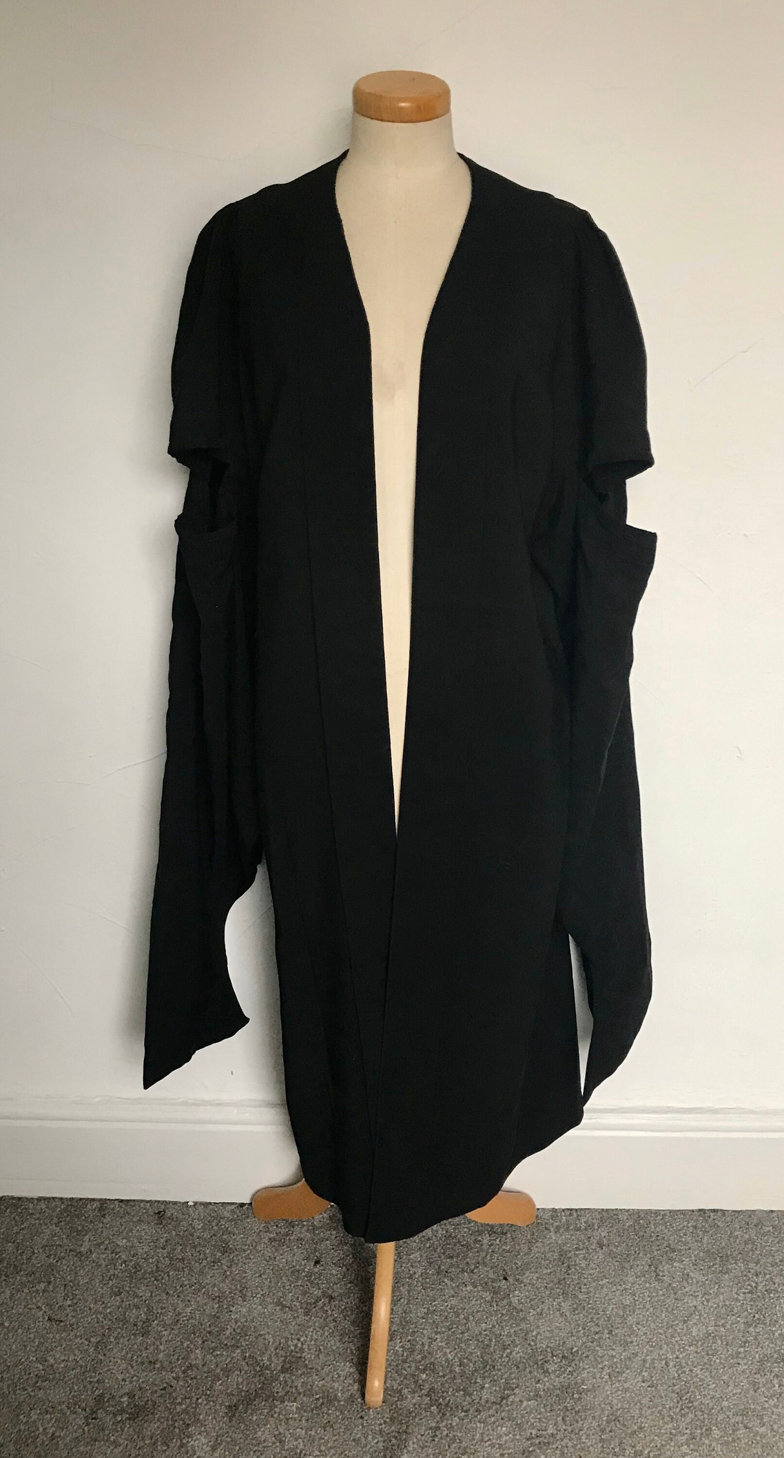 Vintage University Graduation Robe Hooded Cape Cloak Gothic Art Deco