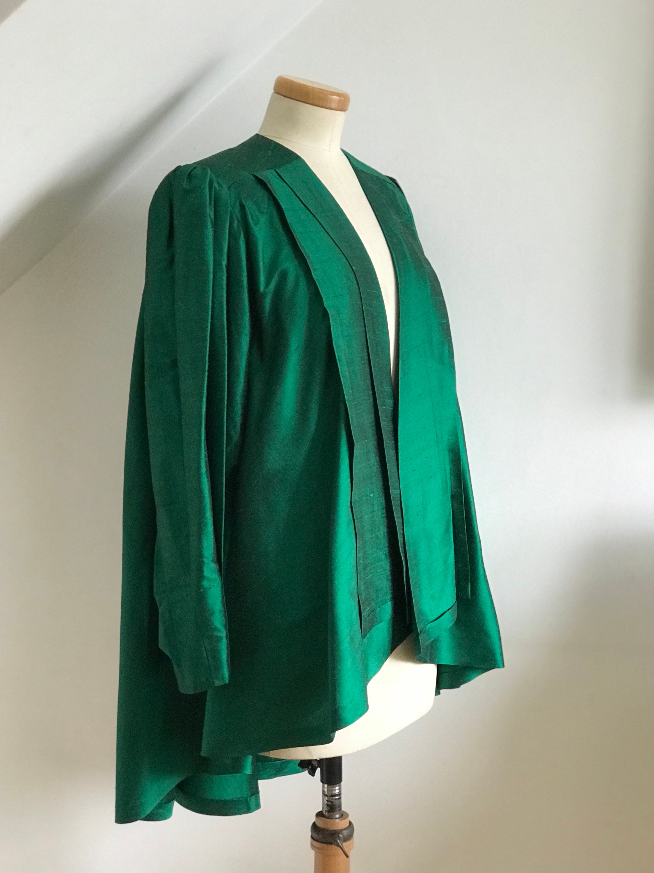 Unworn Vintage 1950s Raw Silk Jacket Waterfall Front Fushtial Back Sq Shoulders Exquisitely Hand
