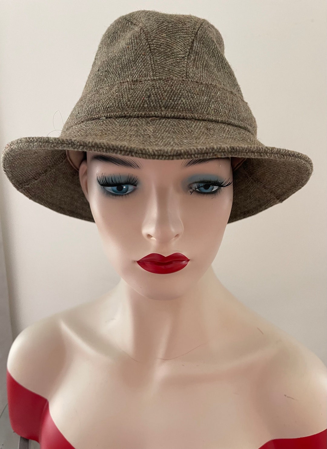Vintage Hat Iconic Derby Tweed Trilby Style Fishing Walking Country ...