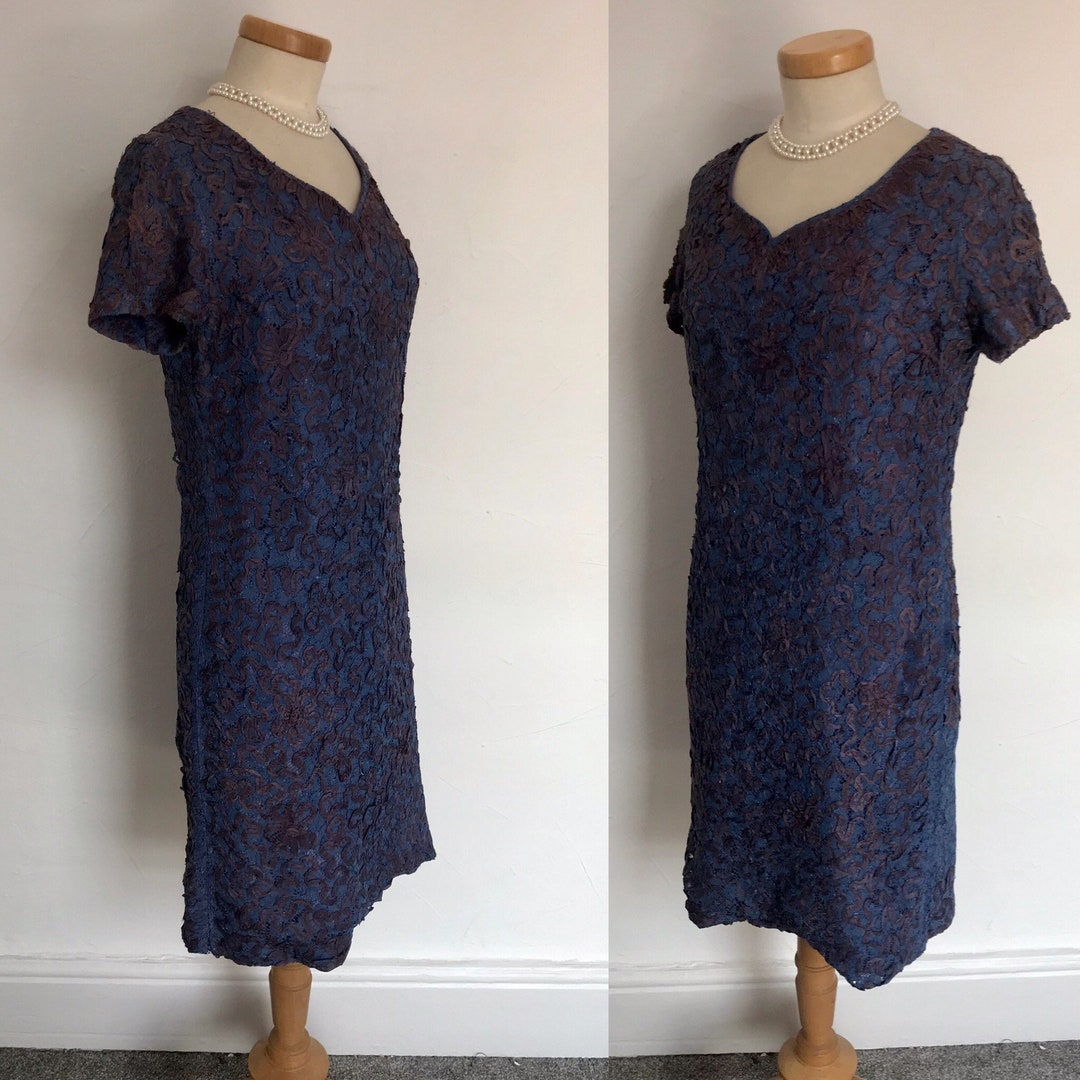 Vintage 1950s Dress by Binnie Ribbon Tape Over Chantilly Lace 50s ...