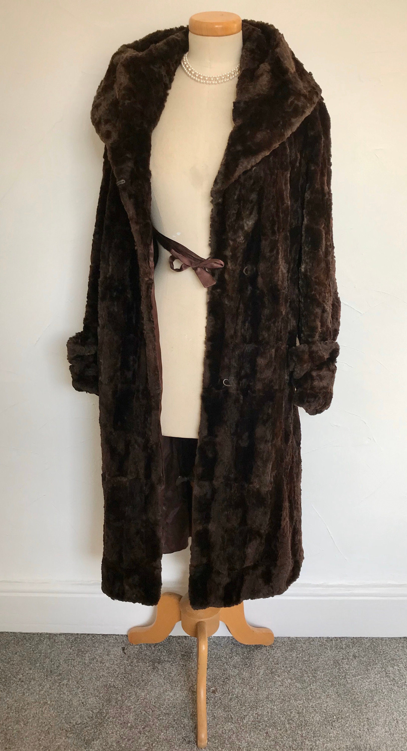 Vintage 1940s Coat Sheared Mink Duster Statement Shoulders Luxurious ...