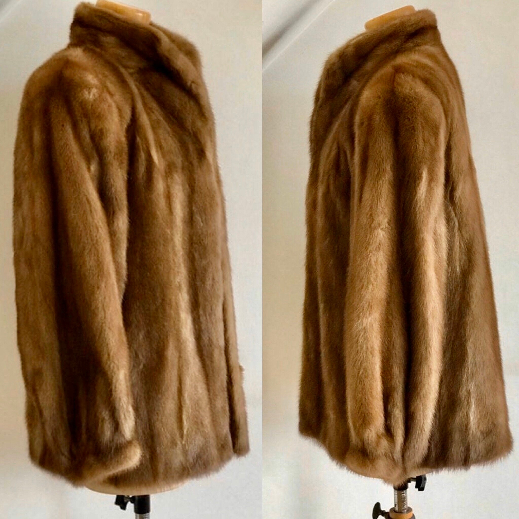 Vintage 1940s Coat Duster Jacket Luxurious Soft Honey Mink Classic ...