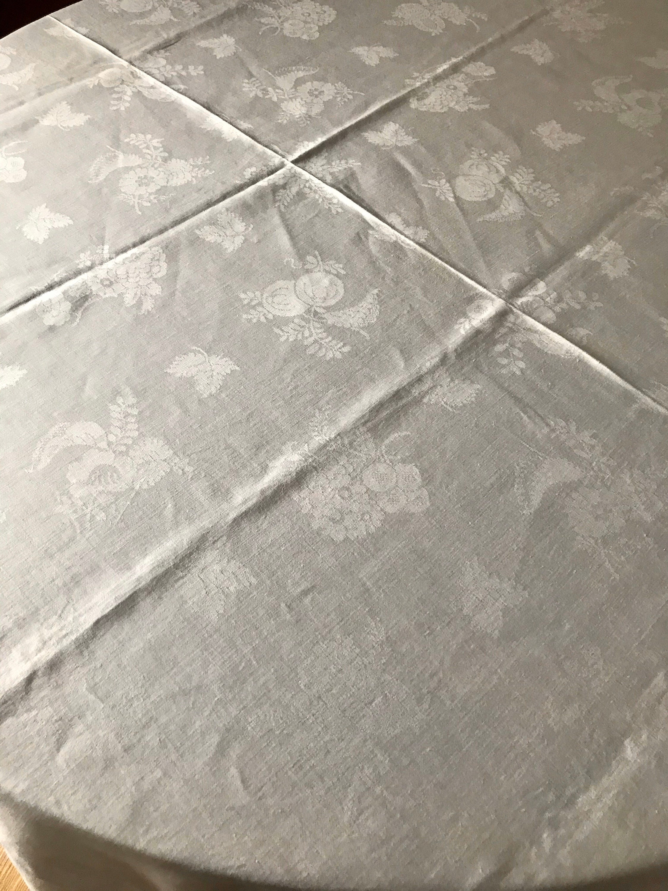 Vintage 1930s Tablecloth Irish Double Damask Fruit Pattern Country ...