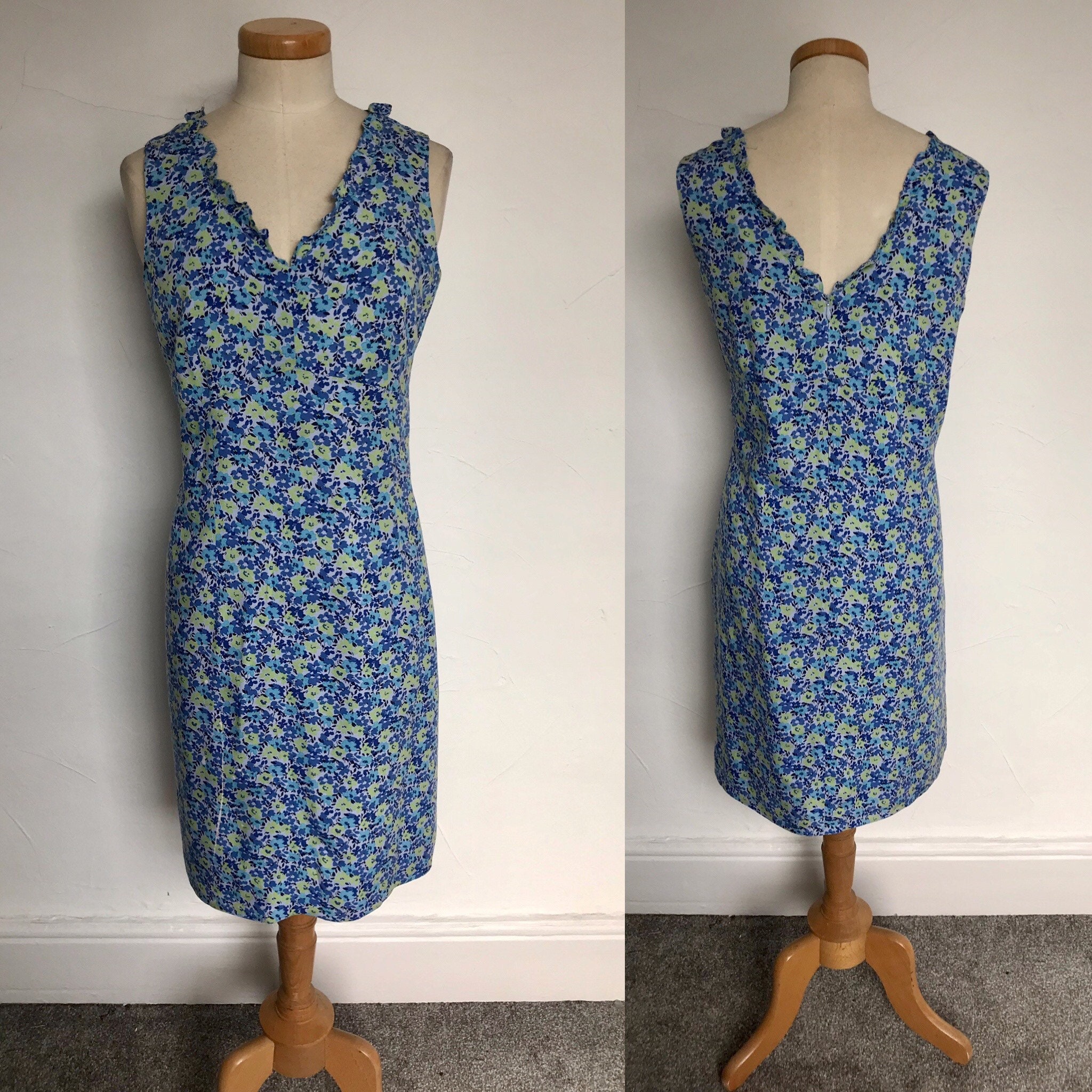 Vintage 1960s Cotton Dress Cool Light Fresh Summer Slip 60s Boho