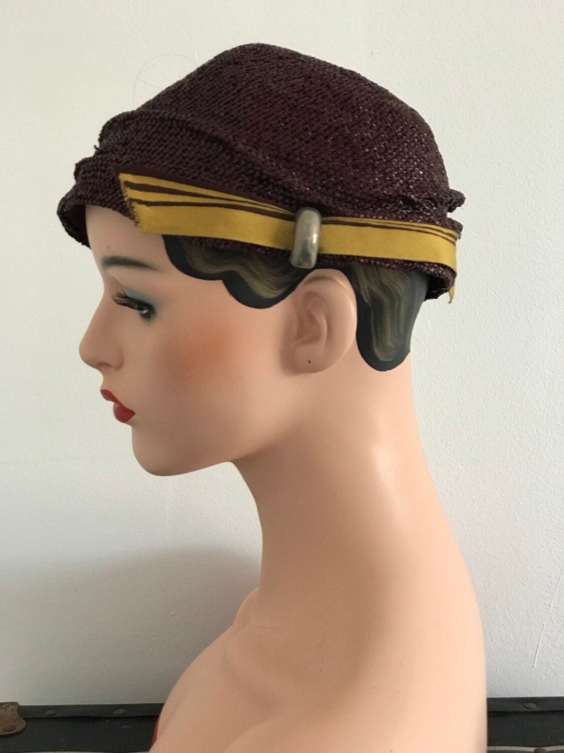 1920s Cloche Hat Silk Ribbon Trim Iridescent Straw Stunning Vintage ...
