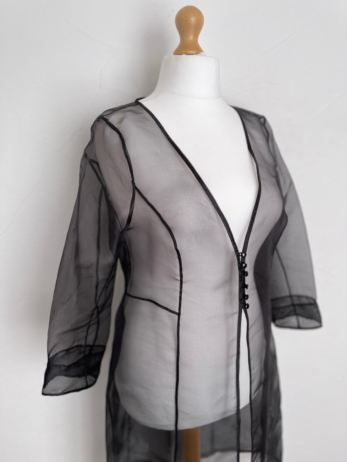 Delicious 1950s Robe Rustling Black Sheer Nylon Frothy Floaty | Etsy