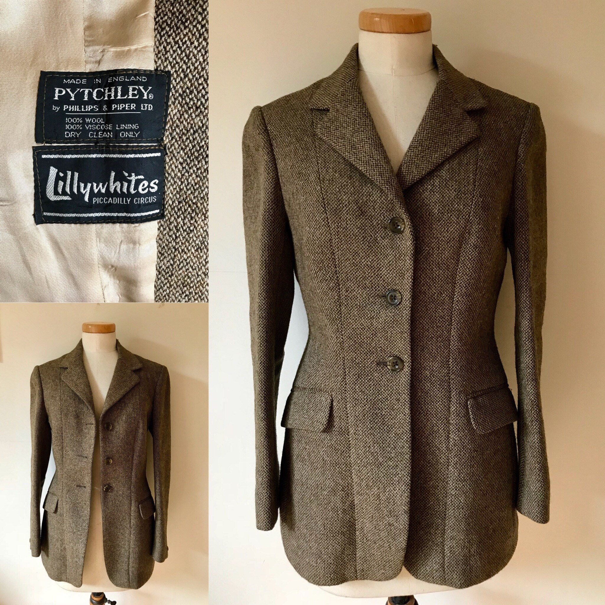 Vintage 1960s Jacket English Tweed 60s Pytchley Equestrian Ridding Coat ...