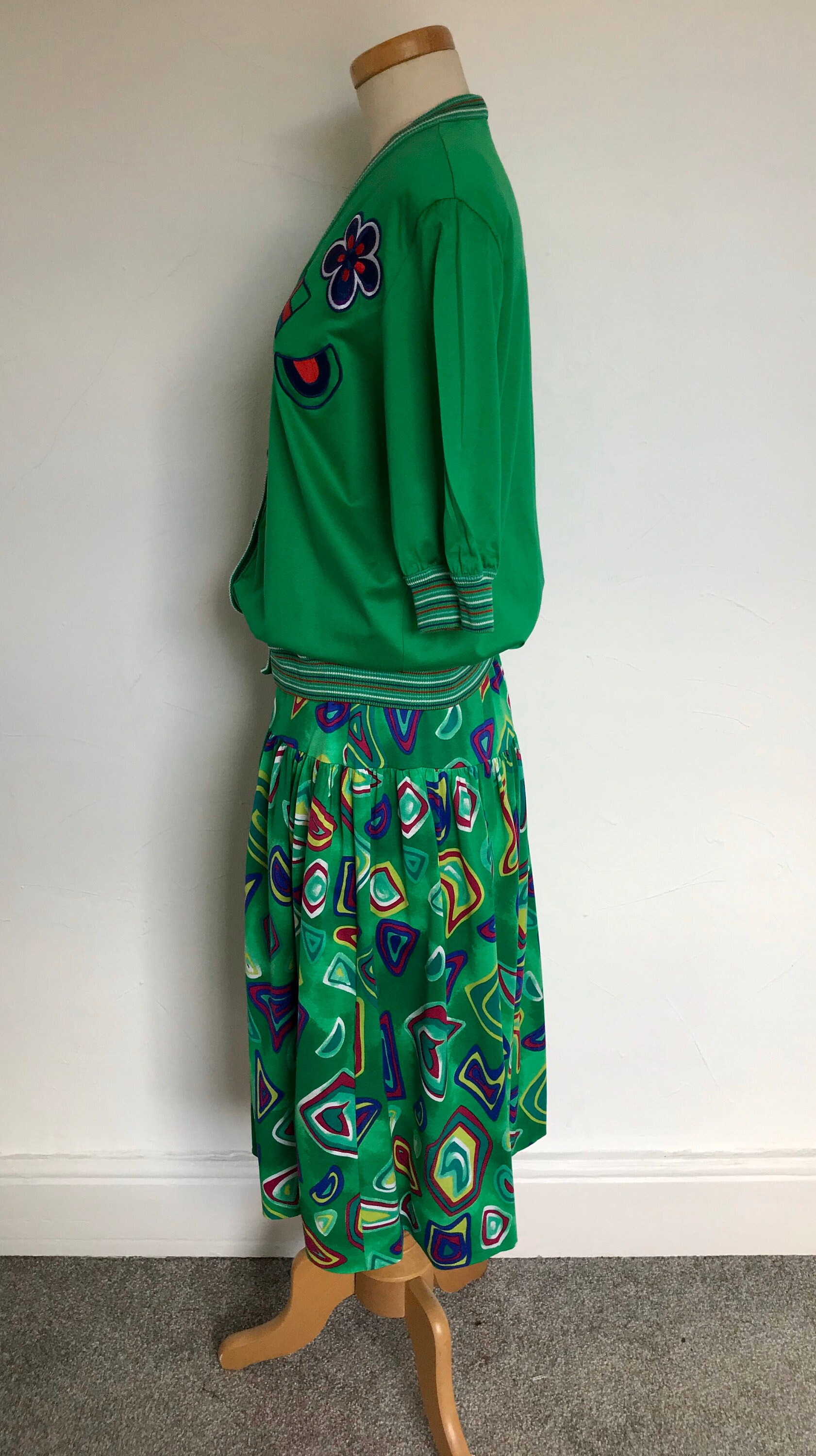 Vintage 1980s Liola Skirt Suit Vivid Stylish Italian 80s Chic Blouson ...