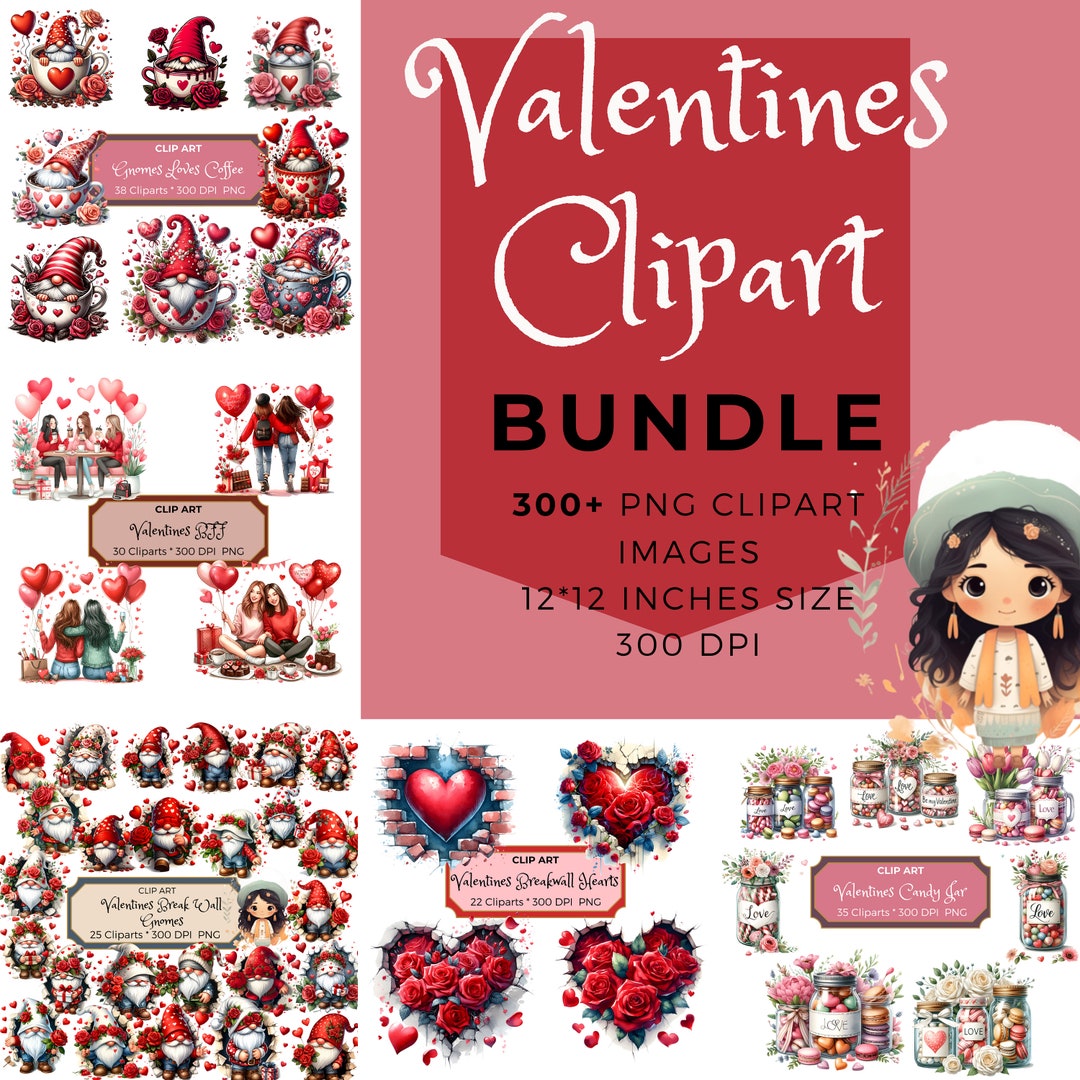 Valentines Day MEGA BUNDLE Clipart, PNG Sublimation Files, Printable ...