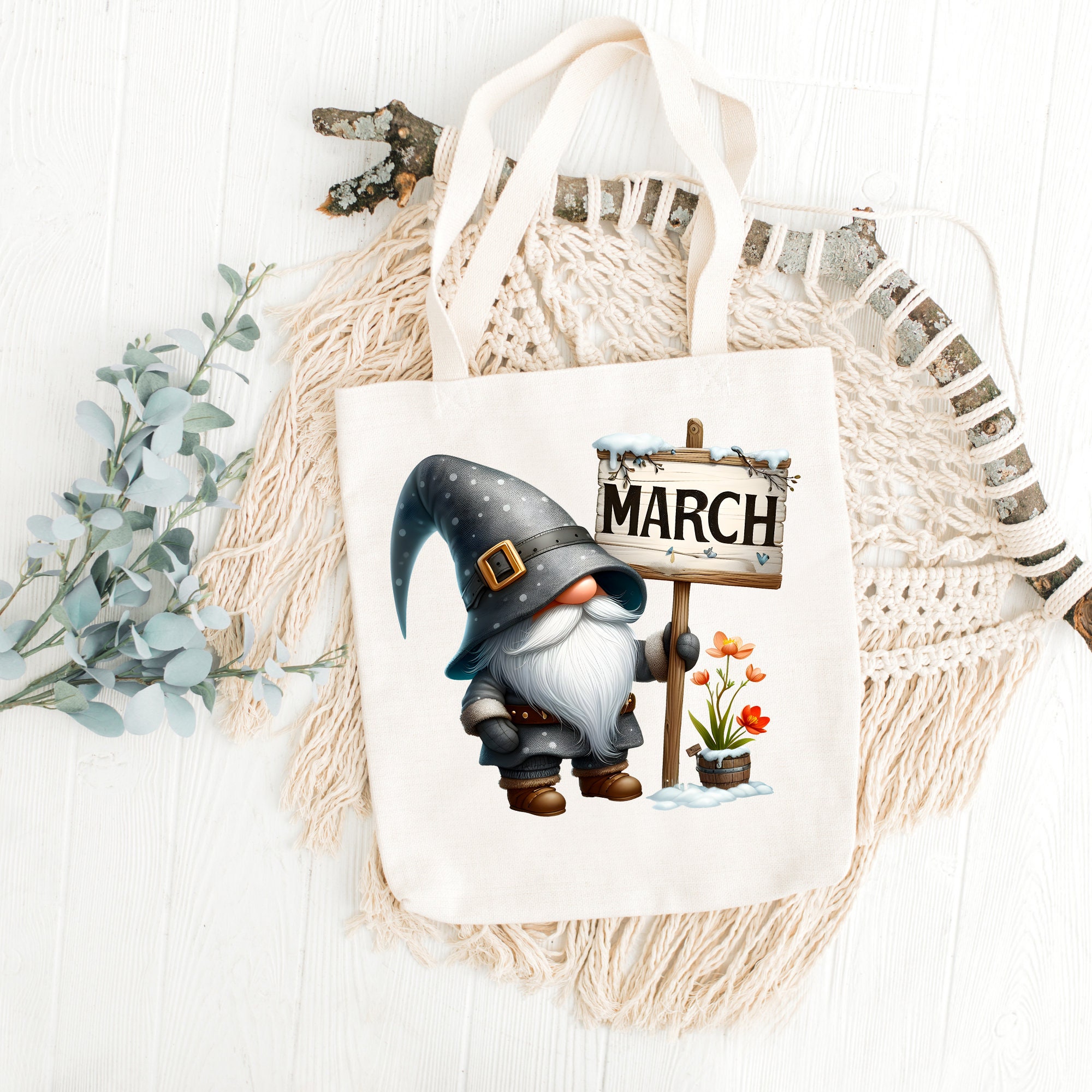 Monthly Gnomes Clipart Bundle, Garden Clipart, March Gnome PNG, Gnomes ...