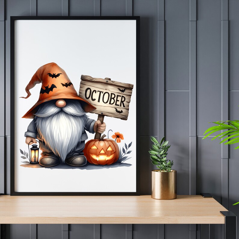 Monthly Gnomes Clipart Bundle, Clipart, October Gnome PNG, Gnomes ...
