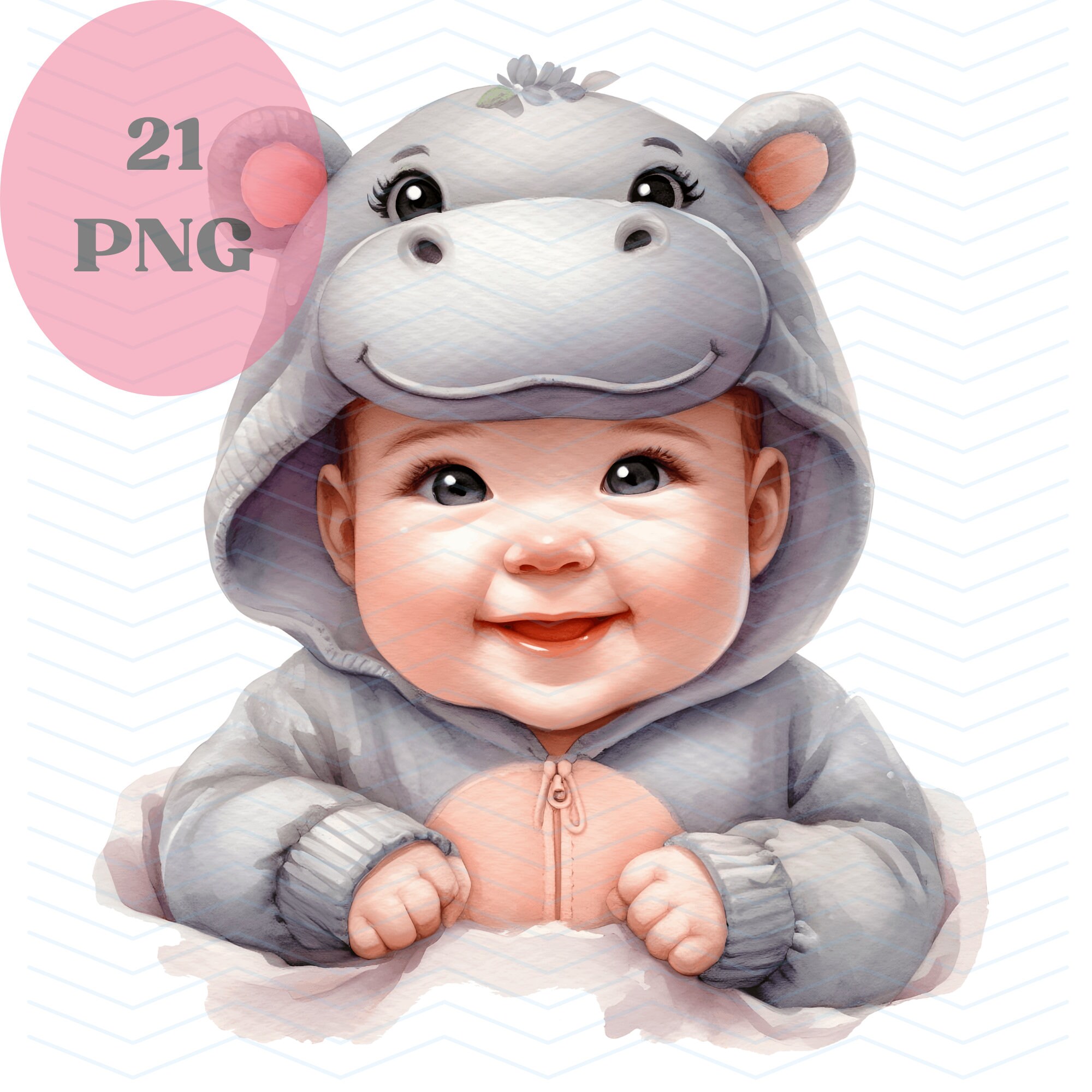 Baby Hippo Clipart Bundle, Baby Clipart, Baby Shower PNG, Baby ...