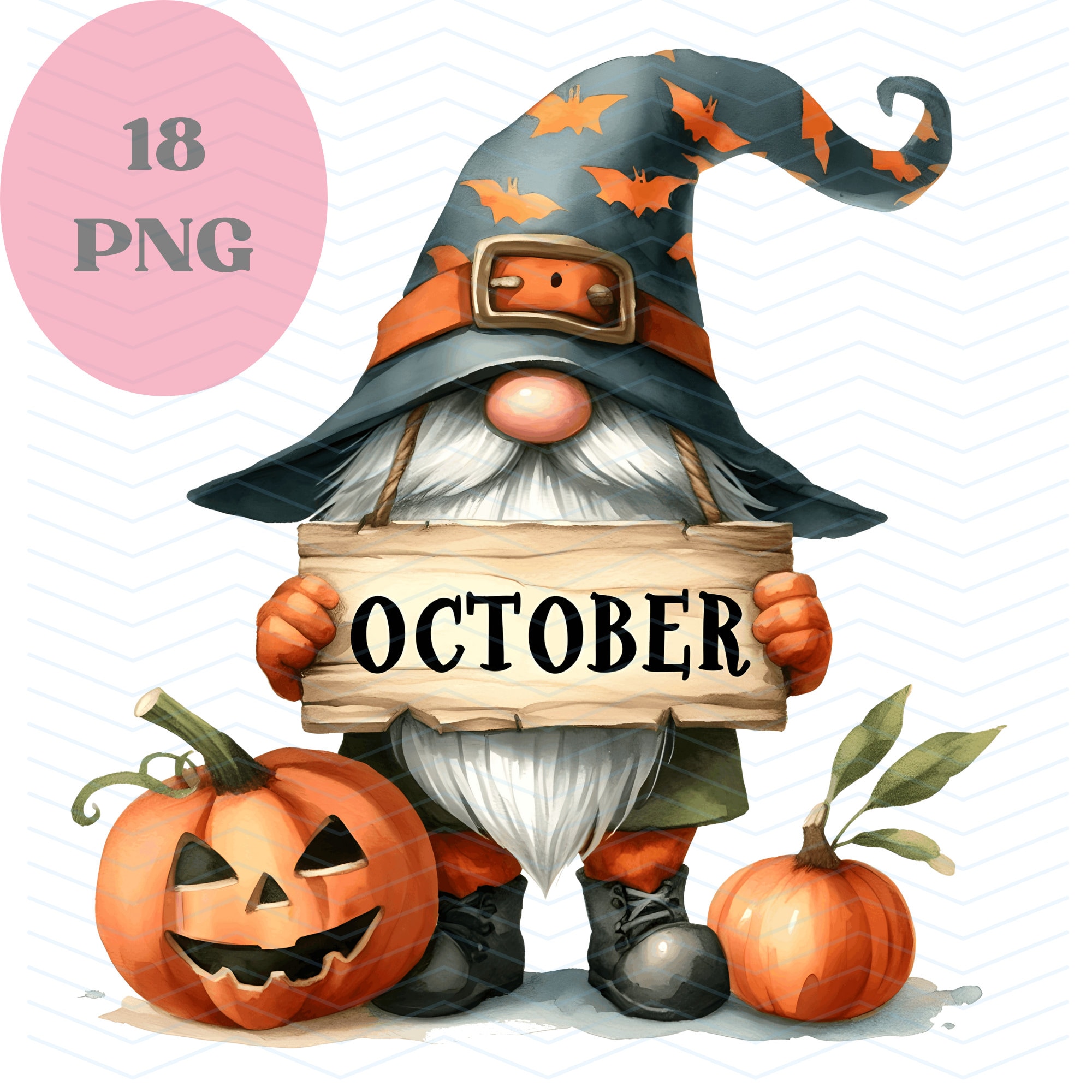 Monthly Gnomes Clipart Bundle, Clipart, October Gnome PNG, Gnomes ...