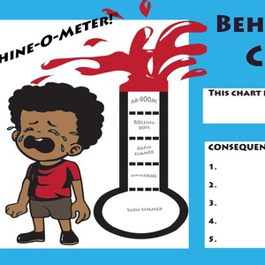 Printable Behavior Chart 2 Whine-o-meter Editable Boy Reward Chart Blue ...